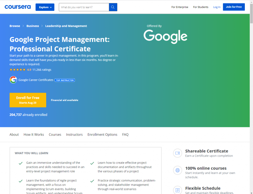 คอร์สเรียนฟรีมีใบเซอร์ Google Project Management Certificate - DIGITDAY